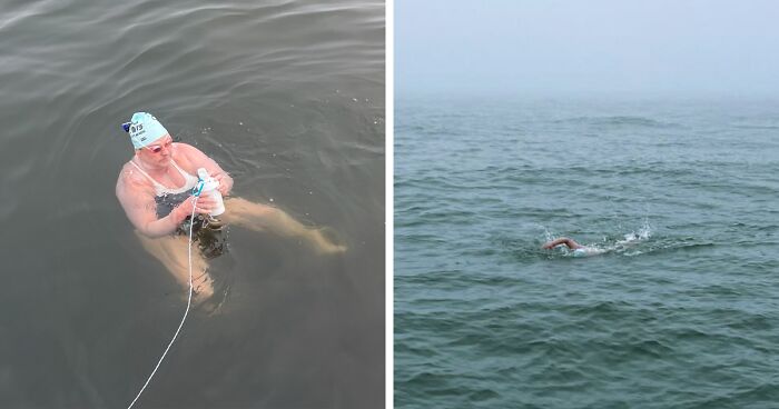 Amy Appelhans Gubser Completed A 17-Hour Swimming Journey Through Cold ...