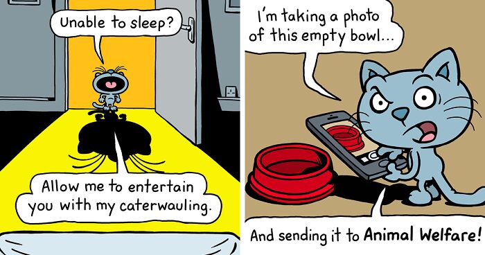 “Cattitude”: Artist Purrfectly Illustrates What Having A Cat Is Like ...