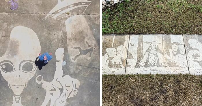This Guy Used A Pressure Washer To Create Art On The Street, And Here ...
