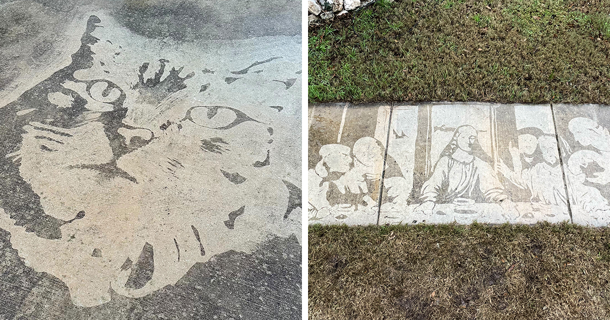 This Guy Used A Pressure Washer To Create Art On The Street, And Here ...