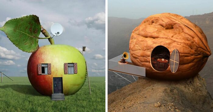 17 Buildings Inspired By Fruits And Vegetables, By This Surrealism Artist