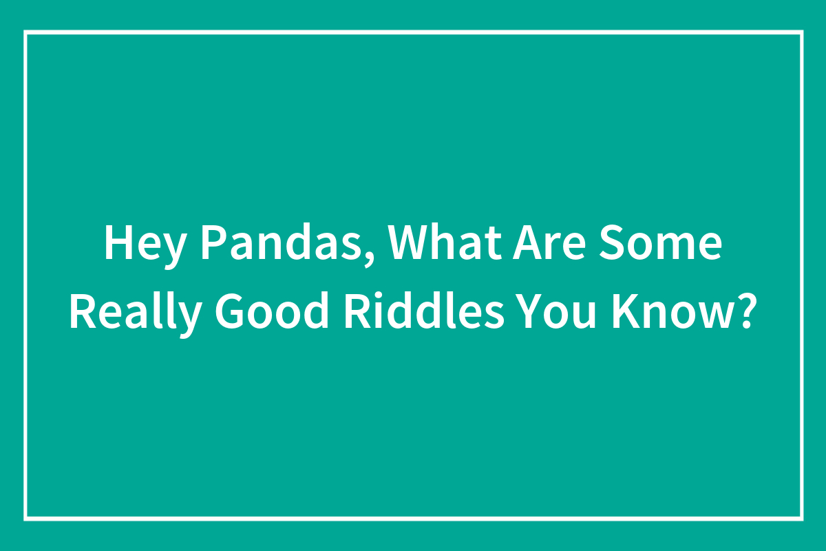 Hey Pandas, What Are Some Really Good Riddles You Know? (Closed ...