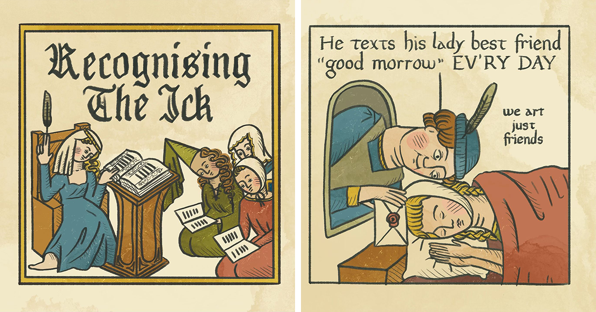 Medieval Humor Meets Modern Dating In ‘Recognising The Ick’ Series By ...