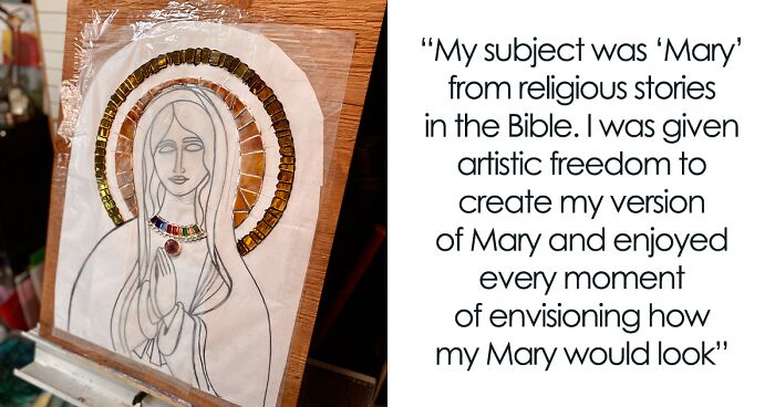 I Captured The Stages Of My Mosaic Artwork Illustrating The Holy ‘Mary’