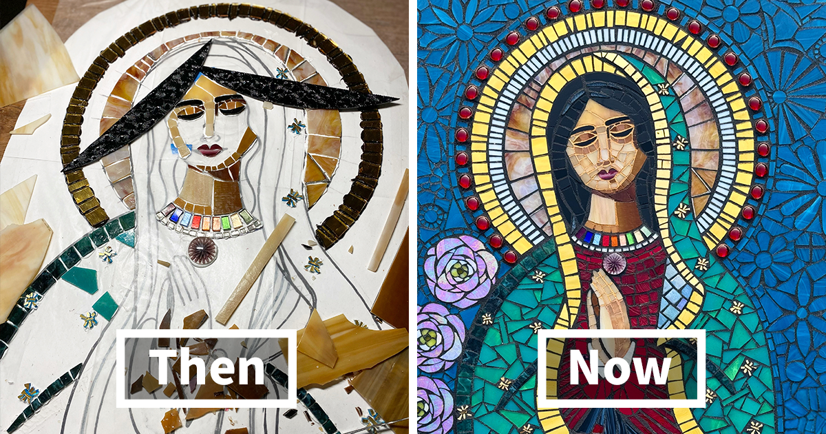 I Captured The Stages Of My Mosaic Artwork Illustrating The Holy ‘Mary ...