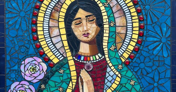 I Captured The Stages Of My Mosaic Artwork Illustrating The Holy ‘Mary’