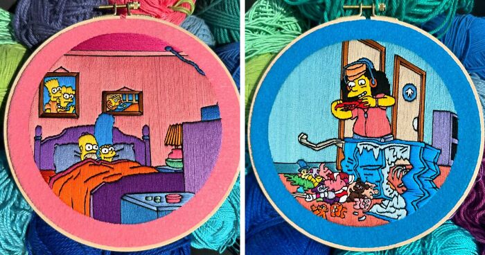 Artist’s 44 Embroidered Scenes From The Simpsons That Take 10 To 30 ...