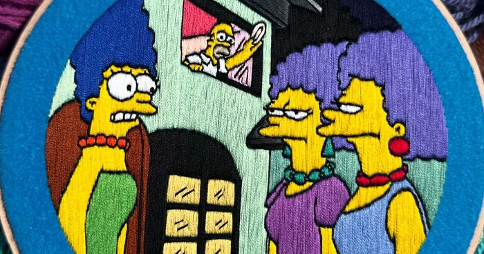Artist’s 44 Embroidered Scenes From The Simpsons That Take 10 To 30 ...
