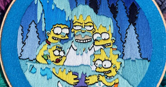 Artist’s 44 Embroidered Scenes From The Simpsons That Take 10 To 30 ...