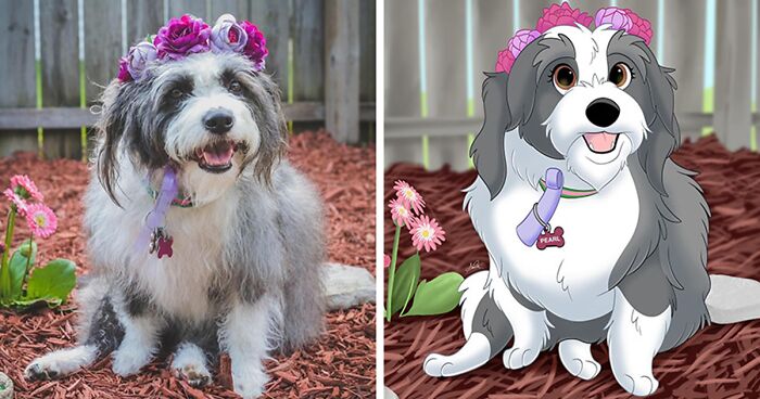 22 Adorable Pet Portraits In Disney Style By This Artist (New Pics)