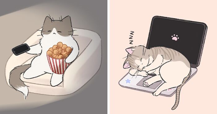 20 Cat Drawings By Mj.Majcha That Are Probably One Of The Cutest Things ...