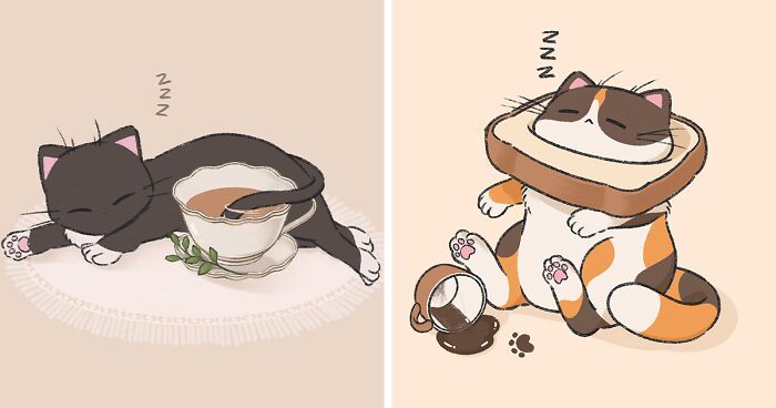 20 Cat Drawings By Mj.Majcha That Are Probably One Of The Cutest Things ...