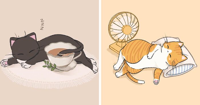 20 Cat Drawings By Mj.Majcha That Are Probably One Of The Cutest Things ...
