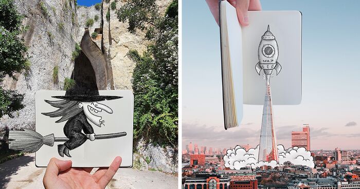Artist Transforms Reality Into Art With These Mind-Bending Sketch-Photo ...