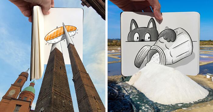 Artist Transforms Reality Into Art With These Mind-Bending Sketch-Photo ...