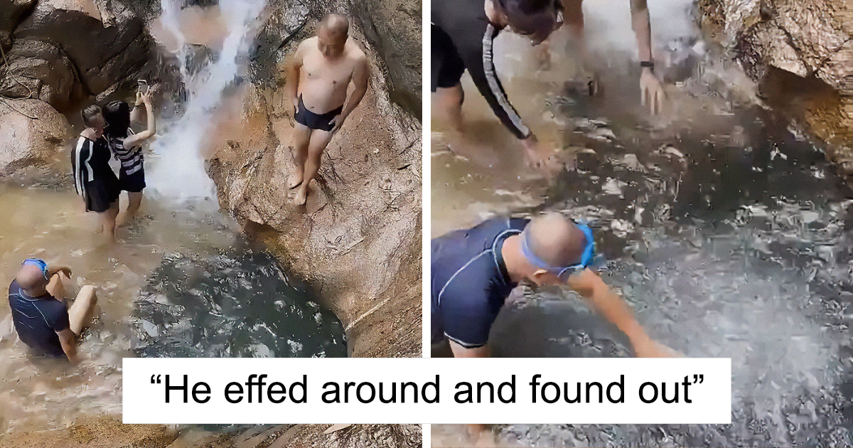 Man Jumps Off Cliff Into Water Hole And Completely Disappears, People ...