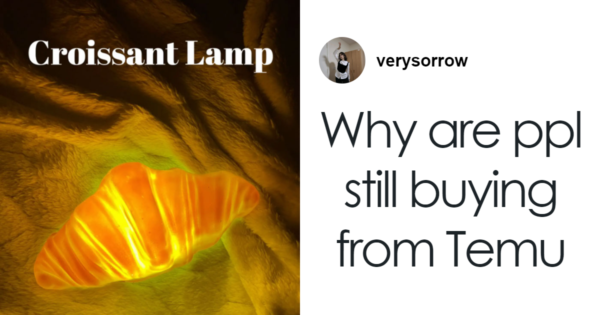 Stunned Woman Takes A Bite Out Of Her Temu Croissant Lamp, Turns Out ...