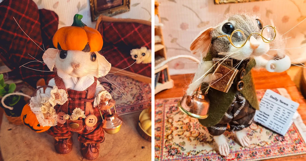 Artist Creates Adorable Felted Wool Mice Dressed In Whimsical Outfits ...