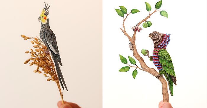 I Create Paper Art, And Here’s My Collection Of 40 Miniature Parrots ...