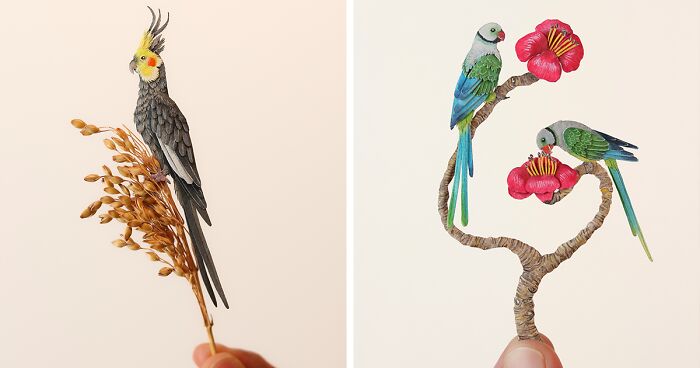 I Create Paper Art, And Here’s My Collection Of 40 Miniature Parrots ...