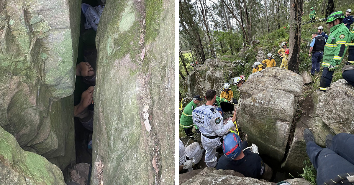 “Lucky” Woman Trapped Upside Down For 7 Hours Between Boulders After ...