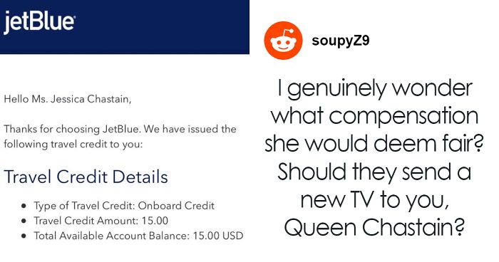 Controversial Argument Between Jessica Chastain And JetBlue Goes Viral ...