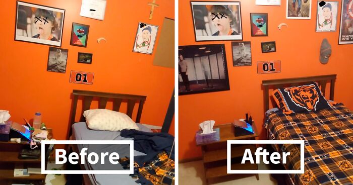 40 Side-By-Side Pics Of “Depression Rooms” Being Tackled | Bored Panda