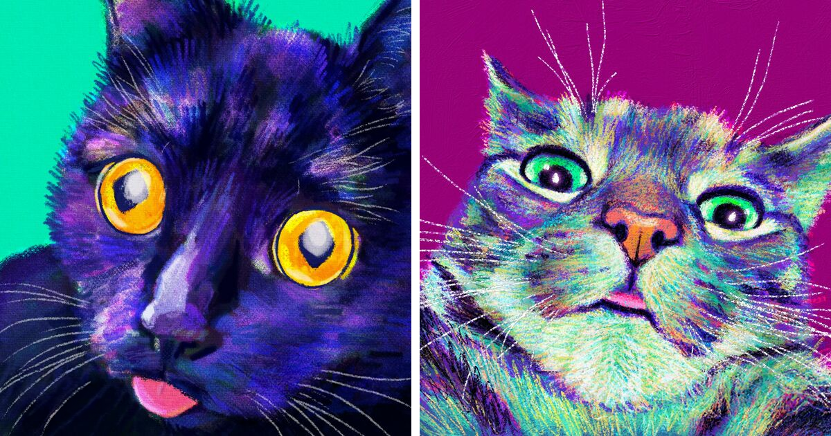My Colorful Cat Portraits That Highlight Their Irresistible Charm (17 ...