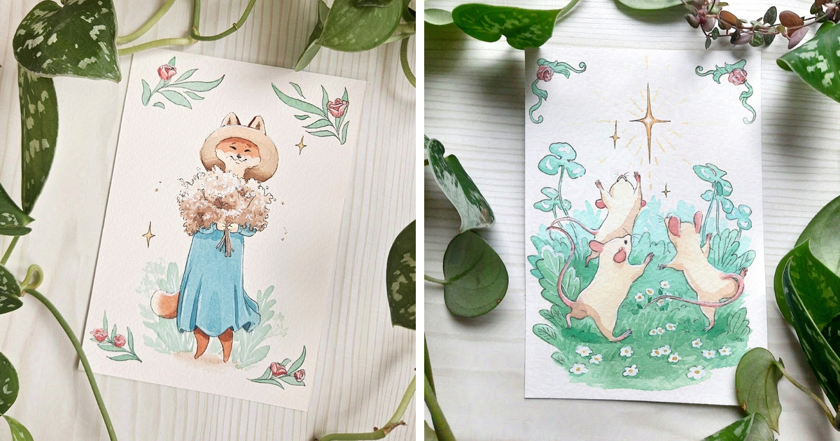 I Combined Cottagecore And Beatrix Potter To Create 16 Watercolor ...