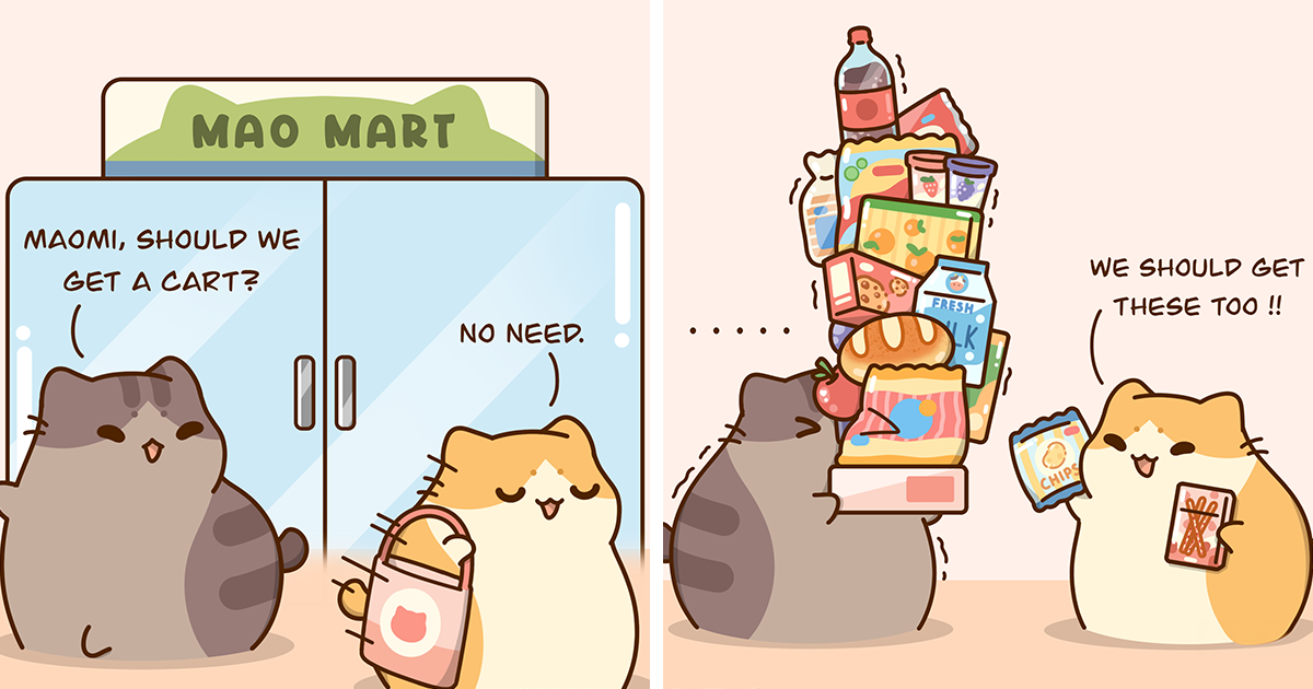 30 Heartwarming Cartoons By Olive Yong Featuring Chubby Cats Dealing ...