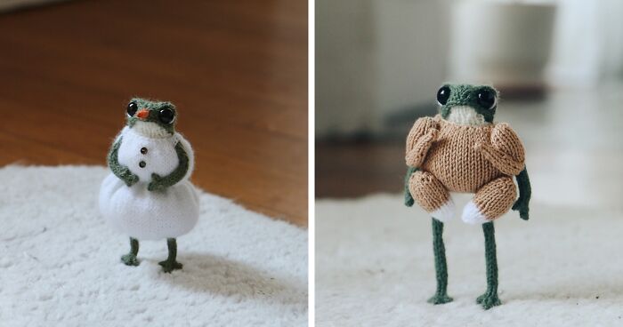 Artist Creates 47 Miniature Frogs With Tiny Outfits That Are Too ...