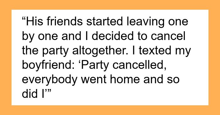 Woman Cancels BF’s Party Because He Was Late, Gets A Text From His Mom