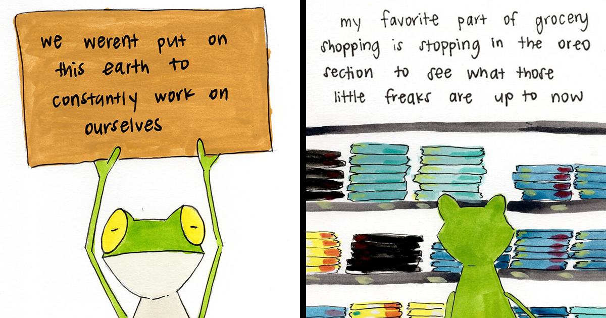 Artist Creates 39 Adorable Frog Illustrations Encouraging Self-Love And ...
