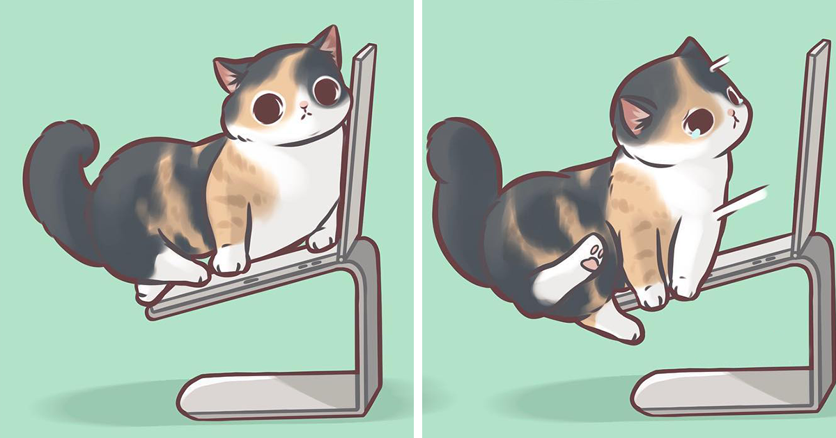 20 Adorable 4-Panel Comics Inspired By Funny Cat Videos, Illustrated By ...