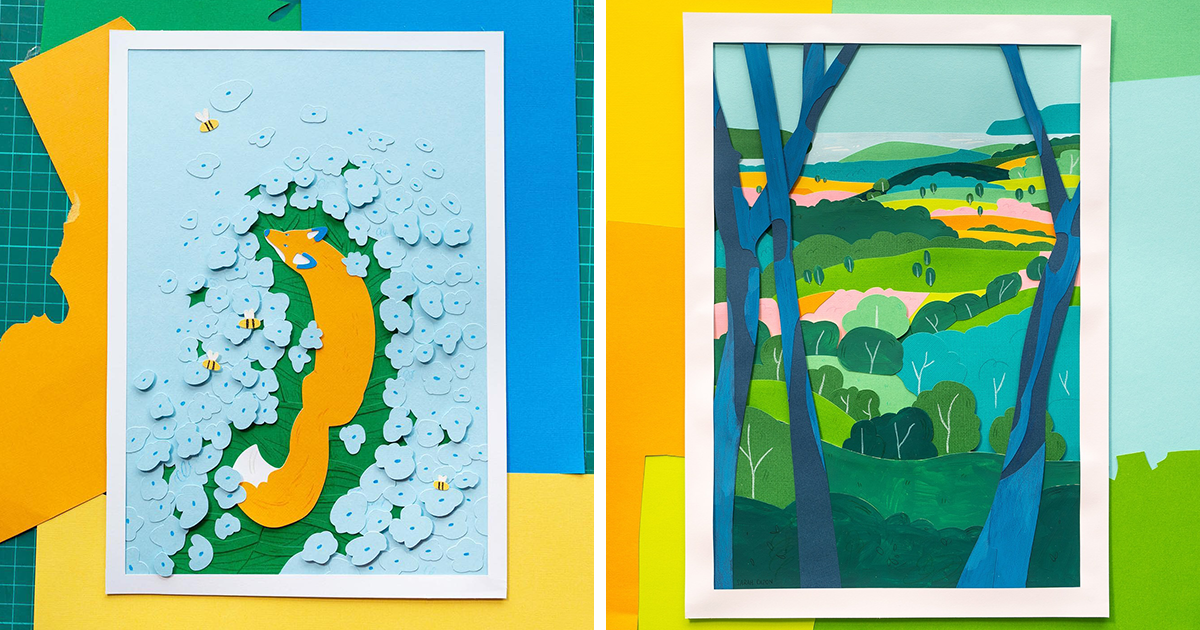 30 Colorful Layered Paper Illustrations By Sarah Capon | Bored Panda