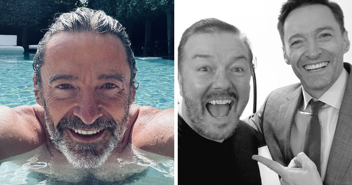Hugh Jackman Brutally Roasted As Ricky Gervais Recreates His Shirtless ...