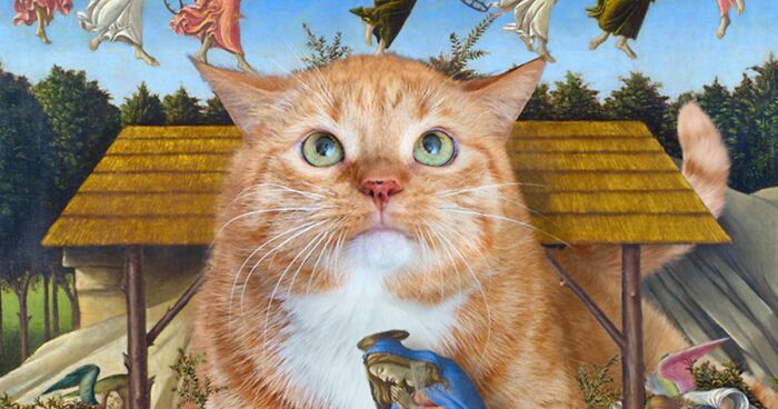 Owner Recreates Famous Art Pieces By Incorporating Her Fat Orange Cat ...