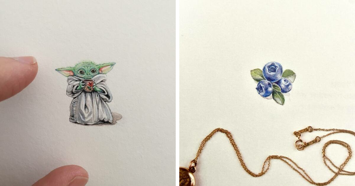Adorably Tiny Artworks The Size Of A Coin, Drawn By Brooke Rothshank ...