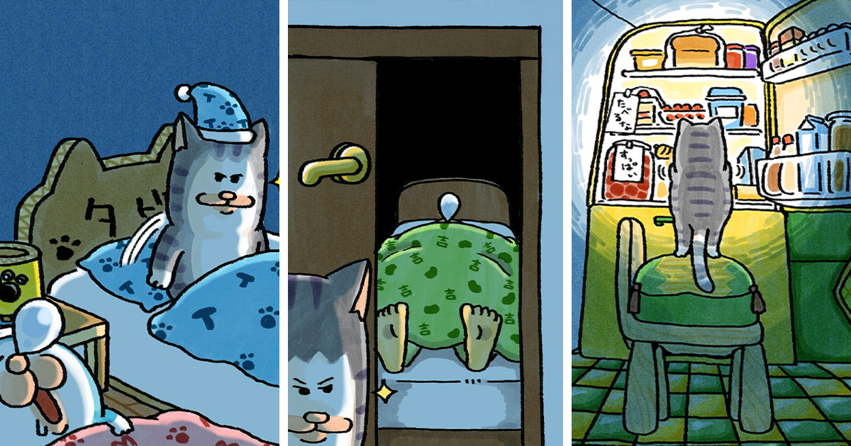 Japanese Artist Draws Two Goofy Cats In Comics So Cute, They Might Just ...