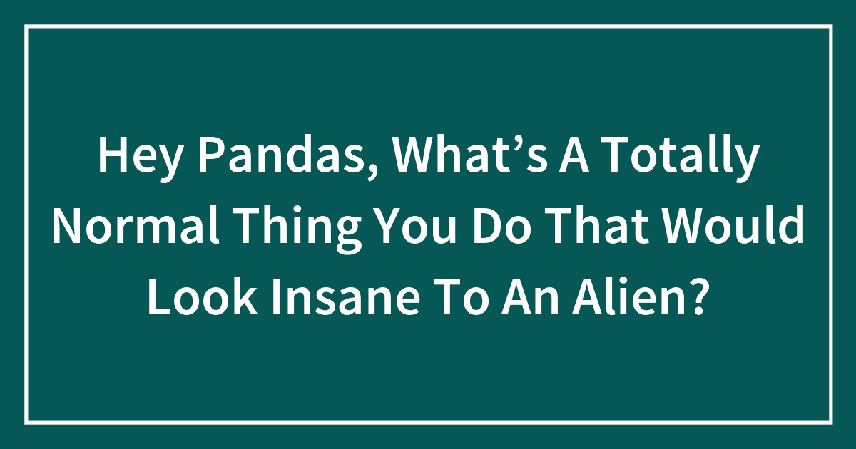 Hey Pandas, What’s A Totally Normal Thing You Do That Would Look Insane ...